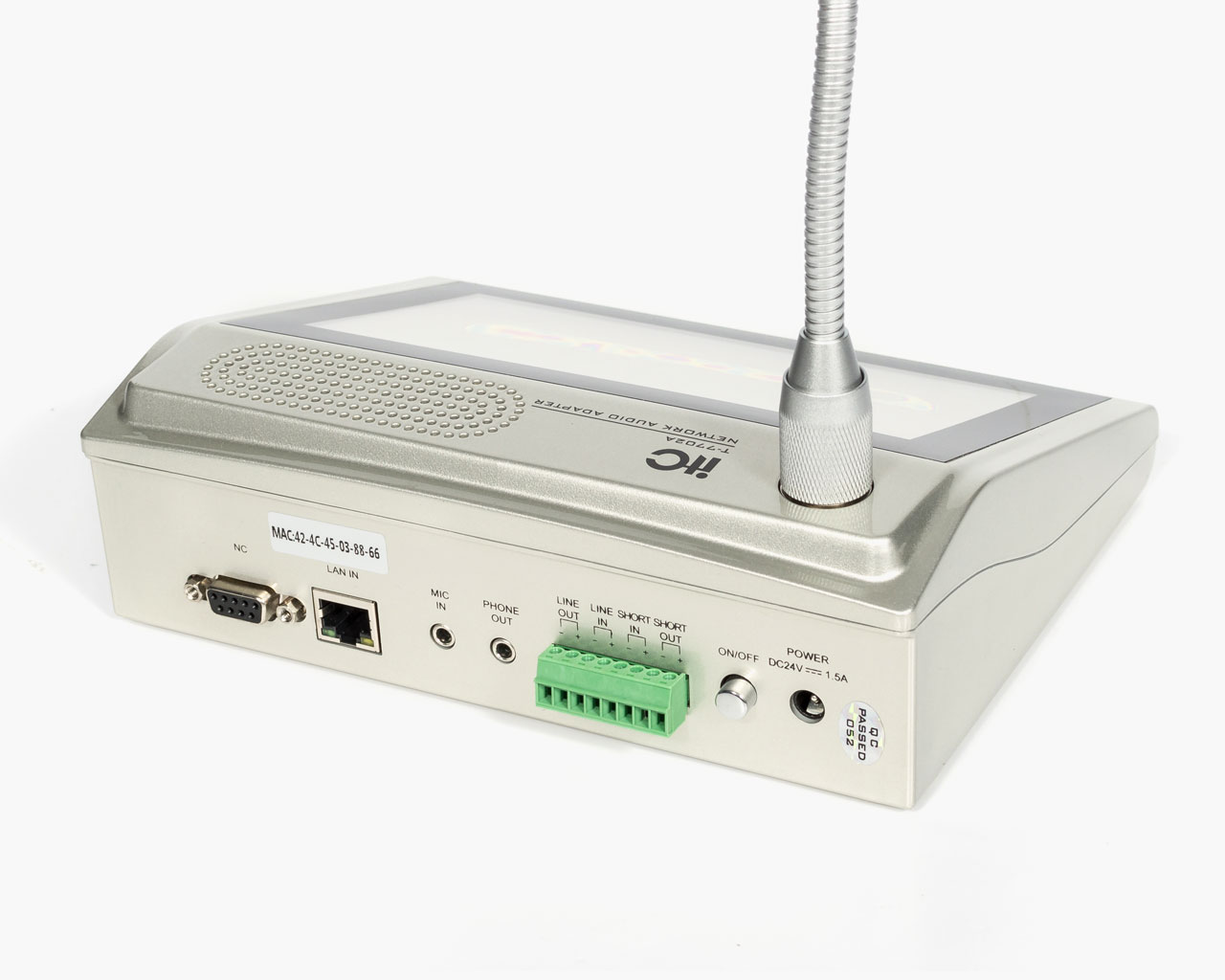 IP мережевий мікрофон для повідомлень ITC T-7702A (7" сенсорний екран ...