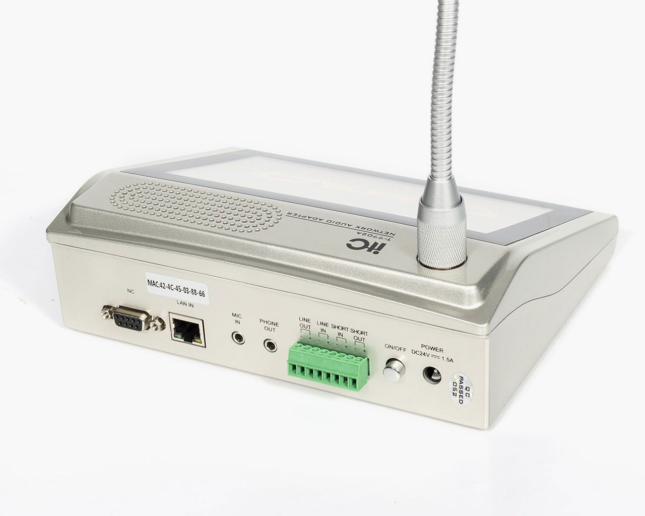 IP мережевий мікрофон для повідомлень ITC T-7702A 7" сенсорний екран ...